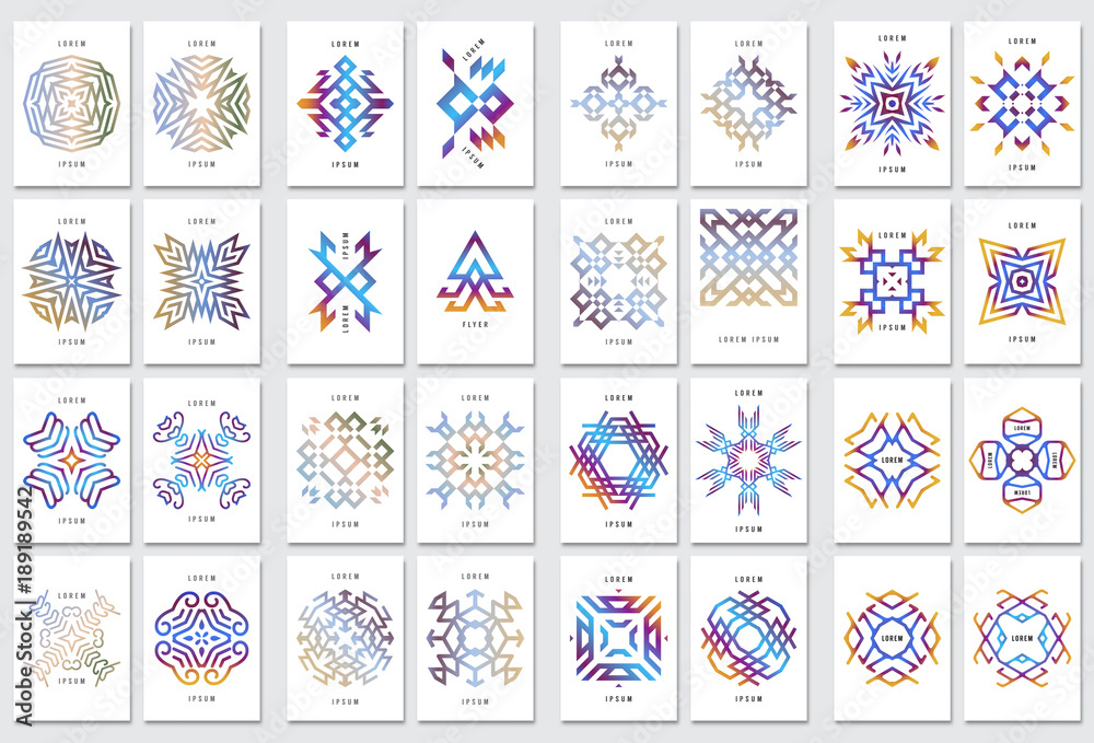 Flyer template set. Vector brochure set abstract background with ...