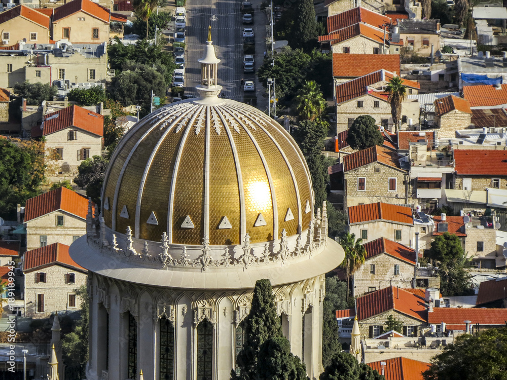 Haifa, Israel - View of the Shrine of the Báb from the Terraces of the ...