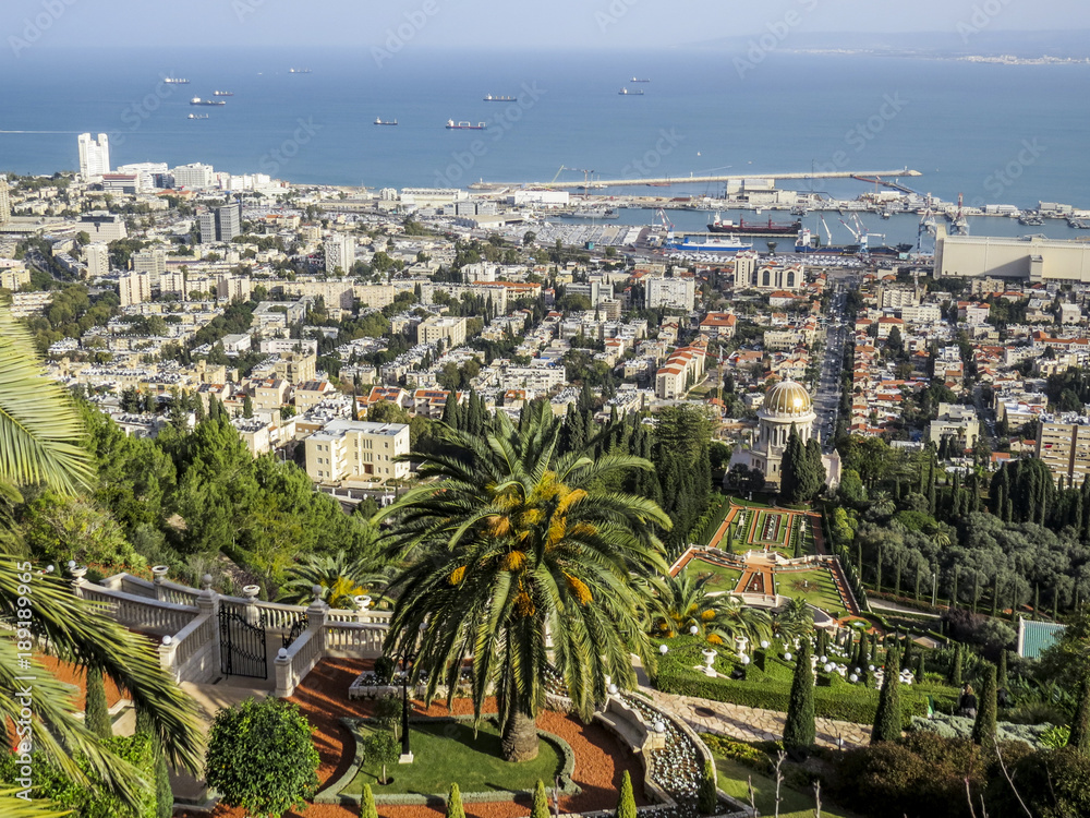 Haifa, Israel - View of the Terraces of the Bahá'í Faith, also known as ...