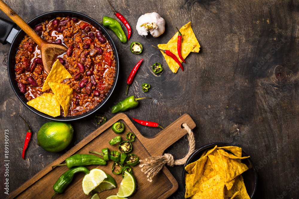 Chili con carne background Stock Photo | Adobe Stock