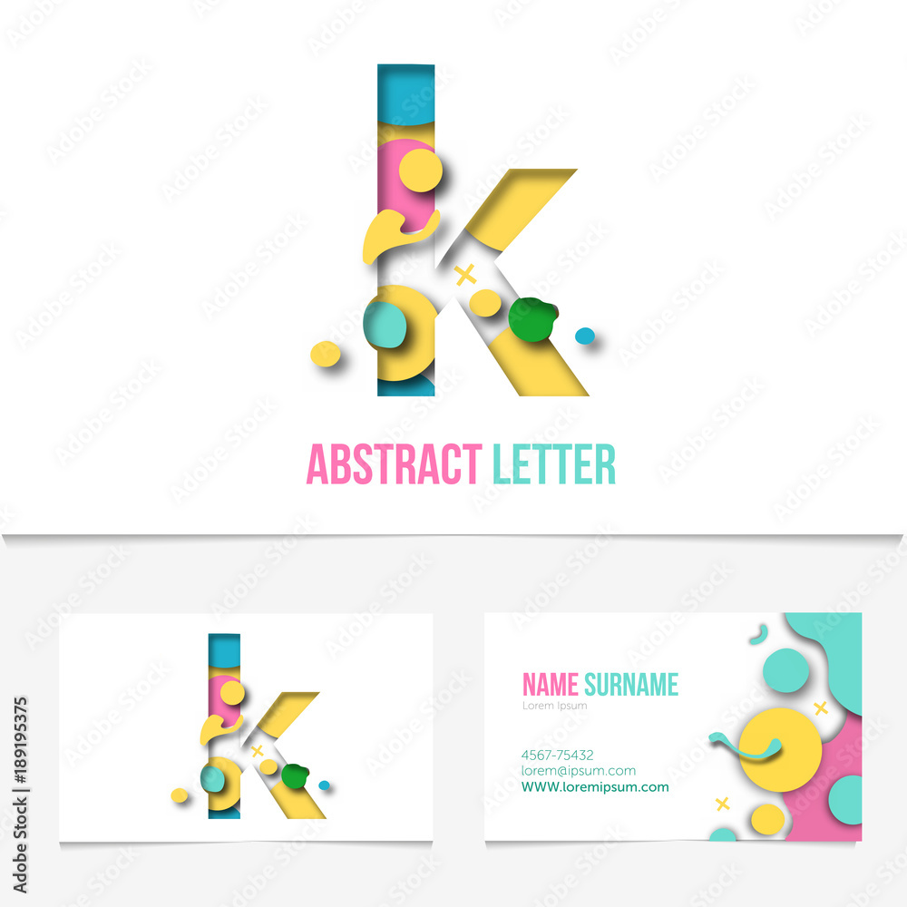 Paper cut letter k .Realistic 3D Creative Letter design. k letter ...