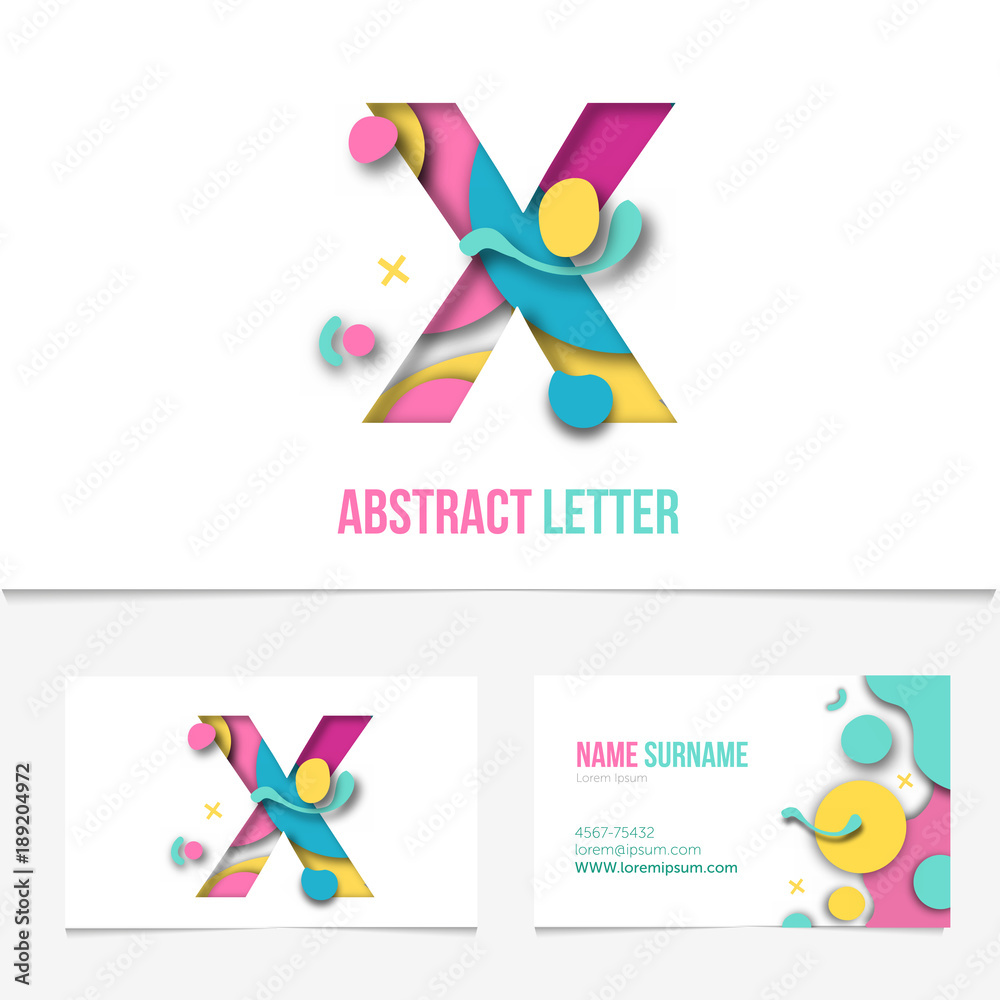 Paper cut letter x .Realistic 3D Creative Letter design. x letter ...