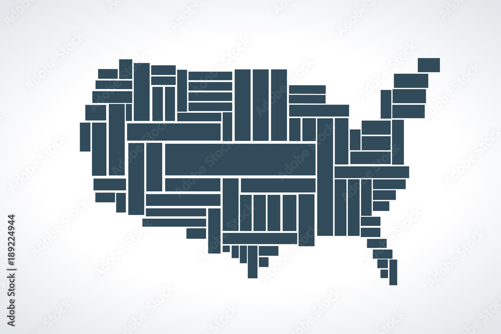 United States Map made by rectangles. Vector Illustration Stock Vector ...