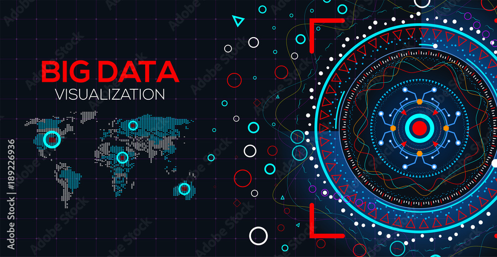 Abstract Big data visualization. Analysis of Information big data ...