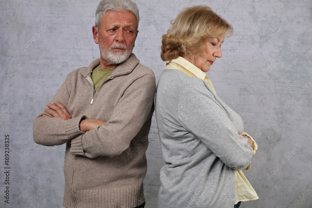 Consoling senior man after argument, offended wife . Mature couple not ...