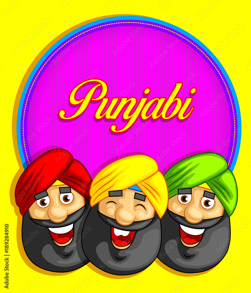 cartoon style Punjabi character illustration Stock Vector | Adobe Stock