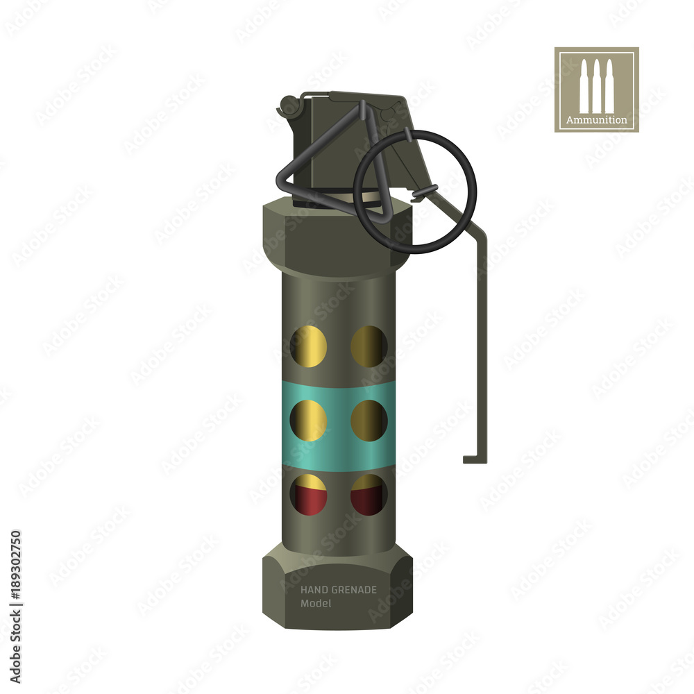Hand smoke grenade of special forces. Detailed realistic image of anti ...
