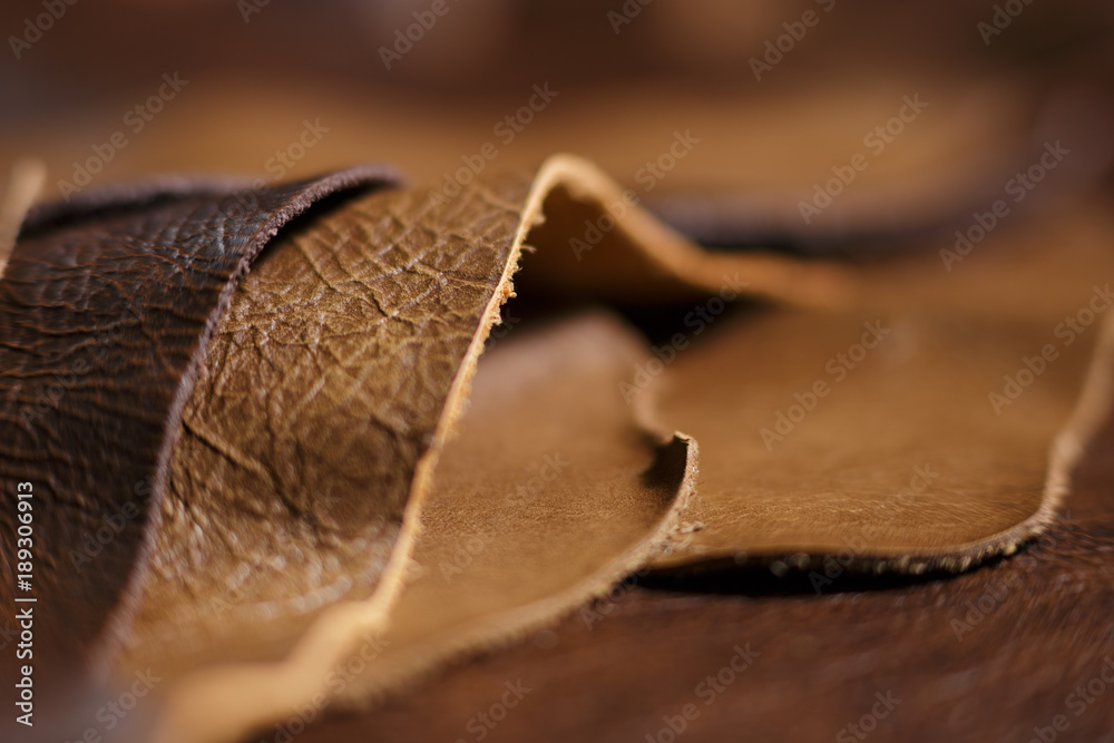 Luxury brown leather samples close-up. Can be used as background Stock ...