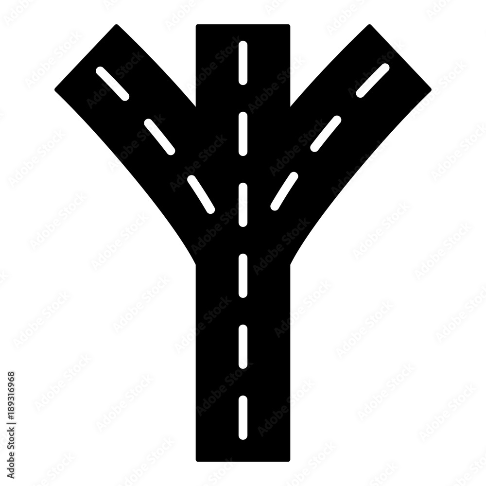 Road fork icon, simple style. Stock Vector | Adobe Stock