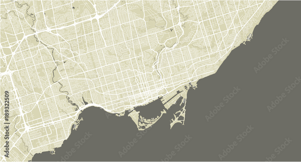 vector map of the city of Toronto, Canada Stock Vector | Adobe Stock