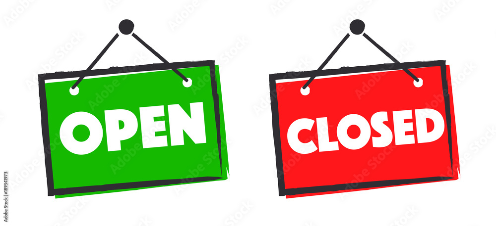 Come in we're open / Sorry we're closed Stock Vector | Adobe Stock