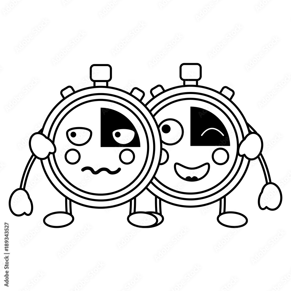cartoon chronometer countdown speed timer object vector illustration ...