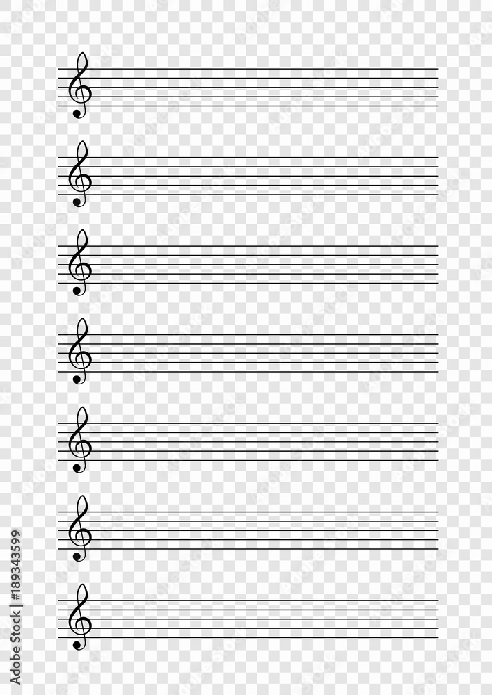 Blank A4 music notes on checkered background Stock Vector | Adobe Stock