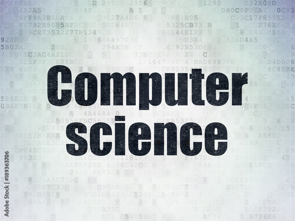 Science concept: Painted black word Computer Science on Digital Data ...