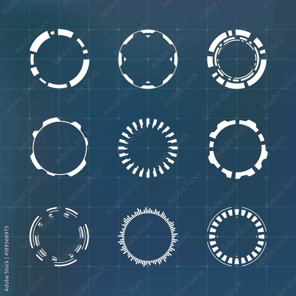 Futuristic Ui Circle Elements Set Stock Vector | Adobe Stock