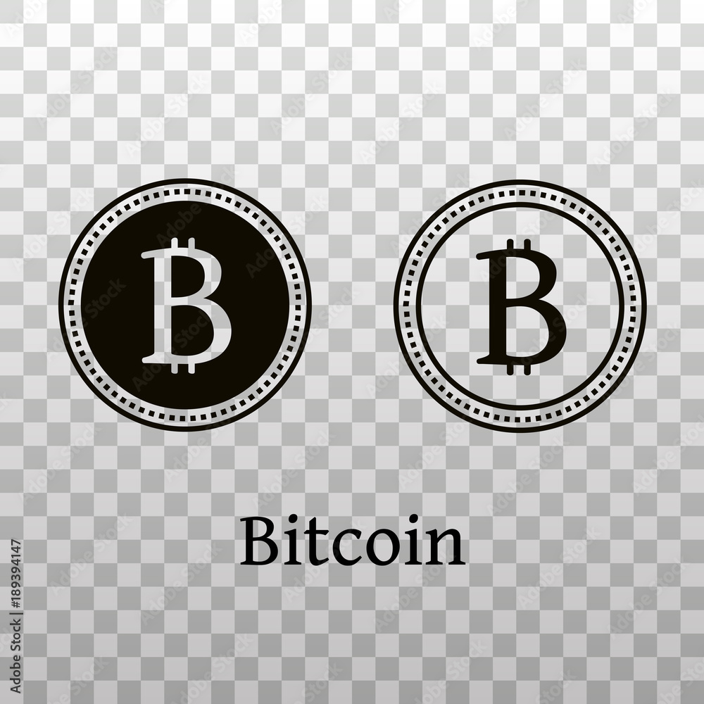 Bitcoin line icon. Btc black silhouette. Cryptocurrency coin sign ...