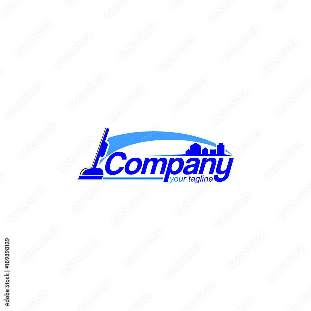 cleaning service company logo with blue color meaning is profesional ...