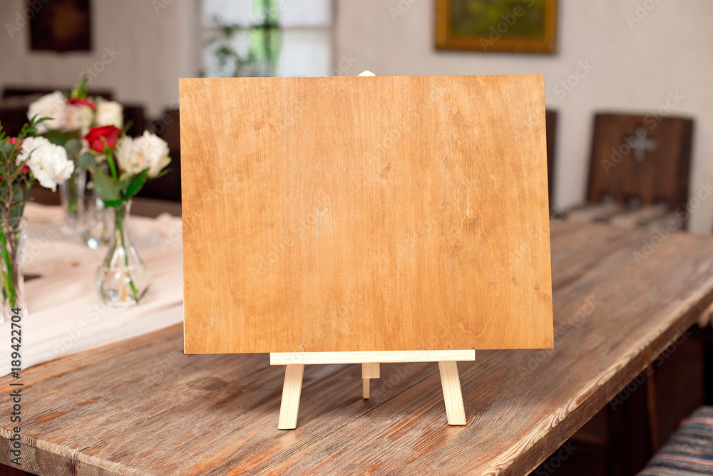 decorative Message Board Easel with empty plain board Stock Photo ...