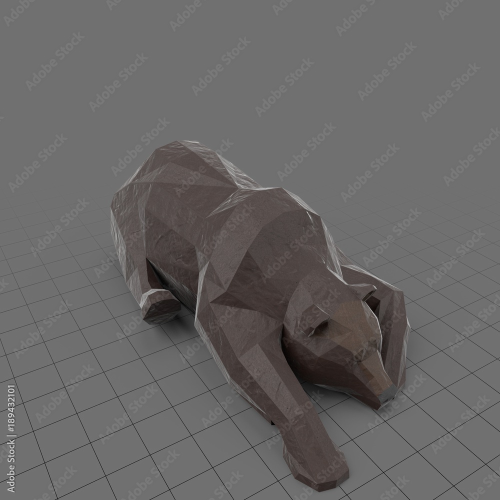 Stylized brown bear lying down Stock 3D asset | Adobe Stock