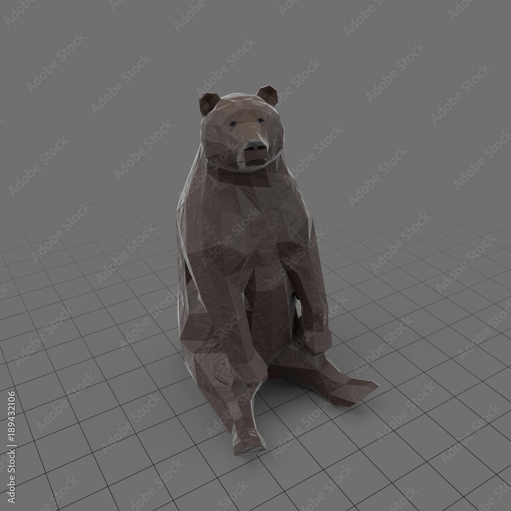 Stylized brown bear sitting Stock 3D asset | Adobe Stock