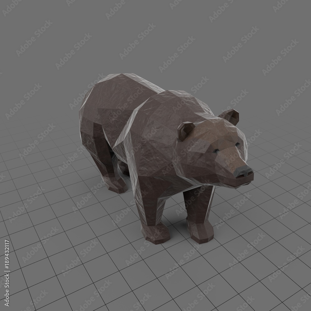 Stylized brown bear standing Stock 3D asset | Adobe Stock