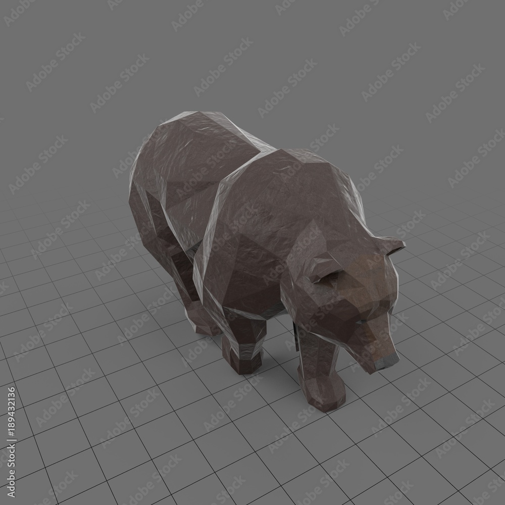 Stylized brown bear walking Stock 3D asset | Adobe Stock