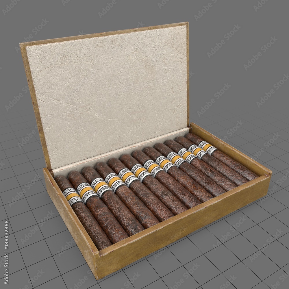 Open vintage cigar box 2 Stock 3D asset | Adobe Stock