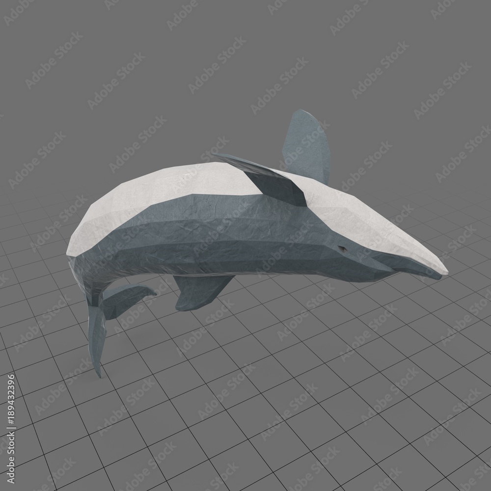 Stylized dolphin in backflip Stock 3D asset | Adobe Stock
