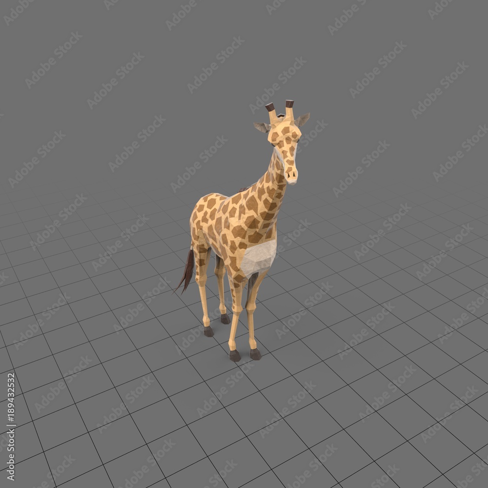 Stylized giraffe standing Stock 3D asset | Adobe Stock