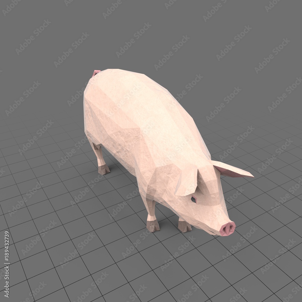 Stylized pig standing Stock 3D asset | Adobe Stock