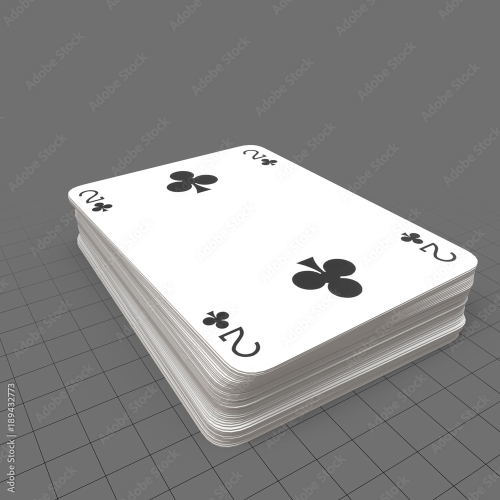 Blue playing cards with two on top Stock 3D asset | Adobe Stock