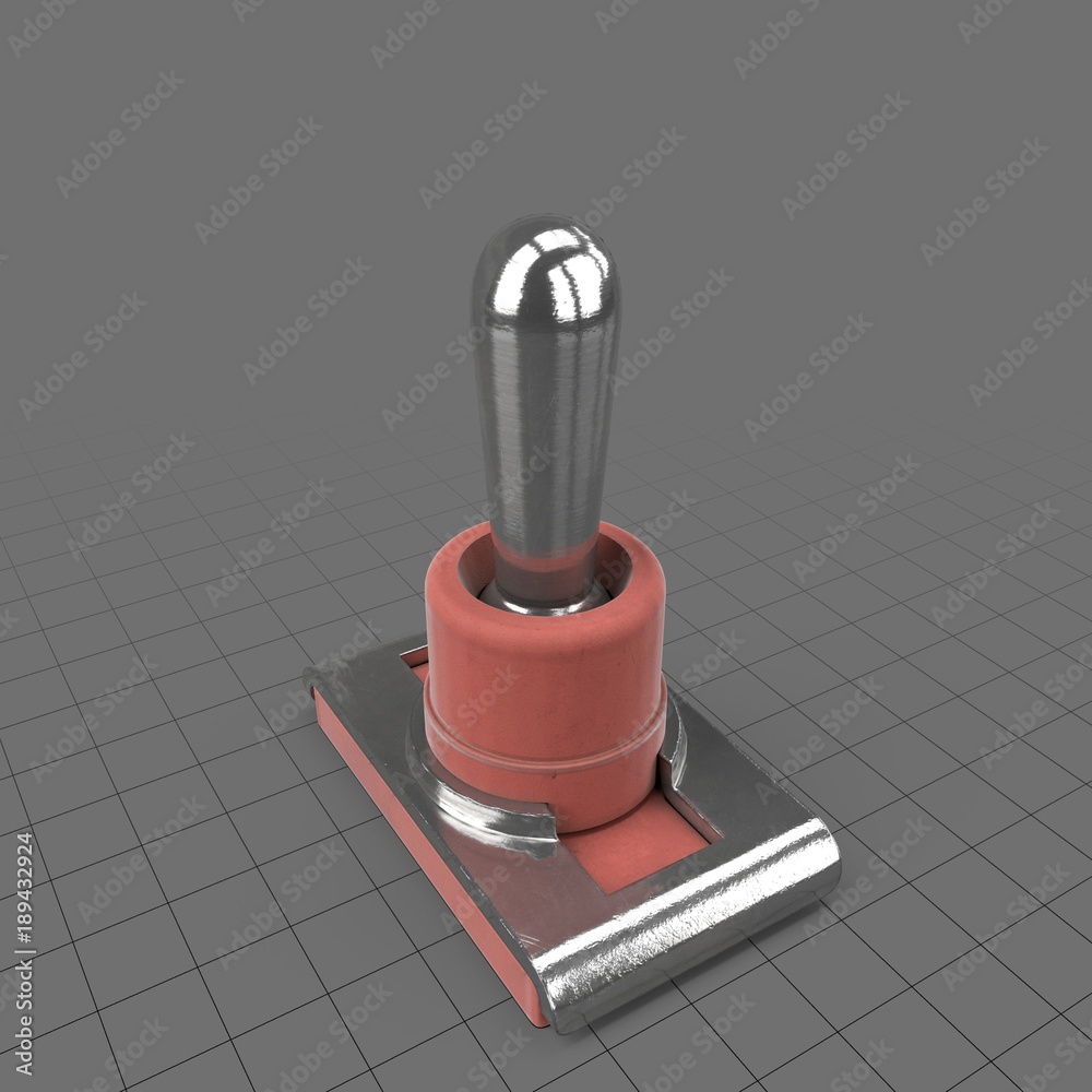 Metal on off switch with orange rubber Stock 3D asset | Adobe Stock
