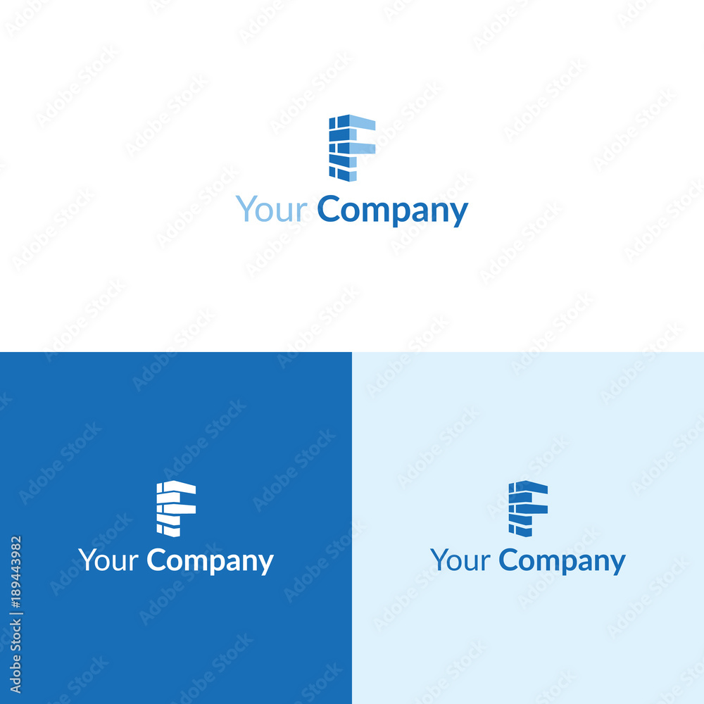 Letter F brick logo Stock Vector | Adobe Stock