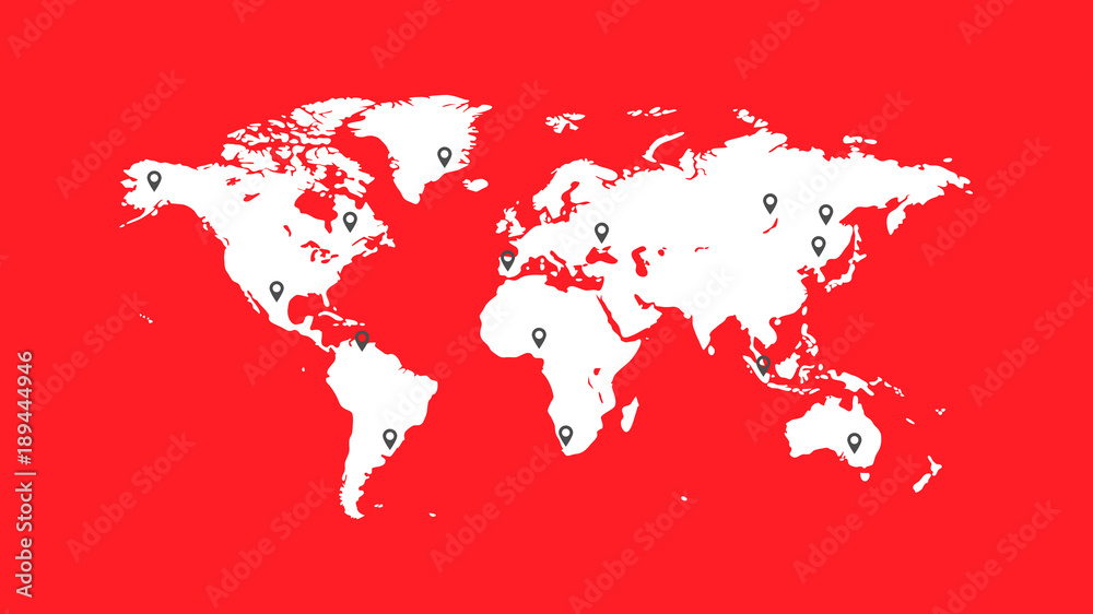 flat, fashionable, world map for interior, design, advertising, screen ...