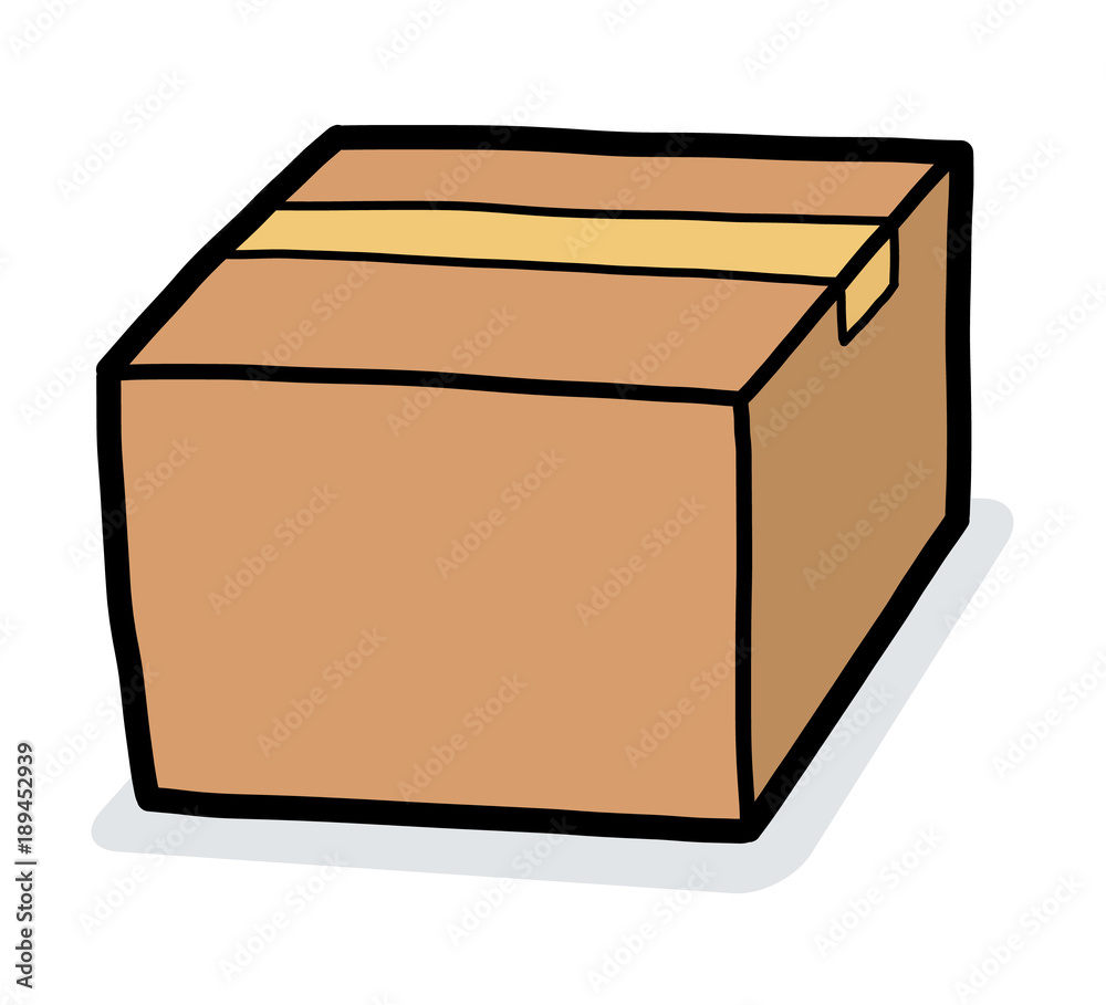 parcel box / cartoon vector and illustration, hand drawn style ...