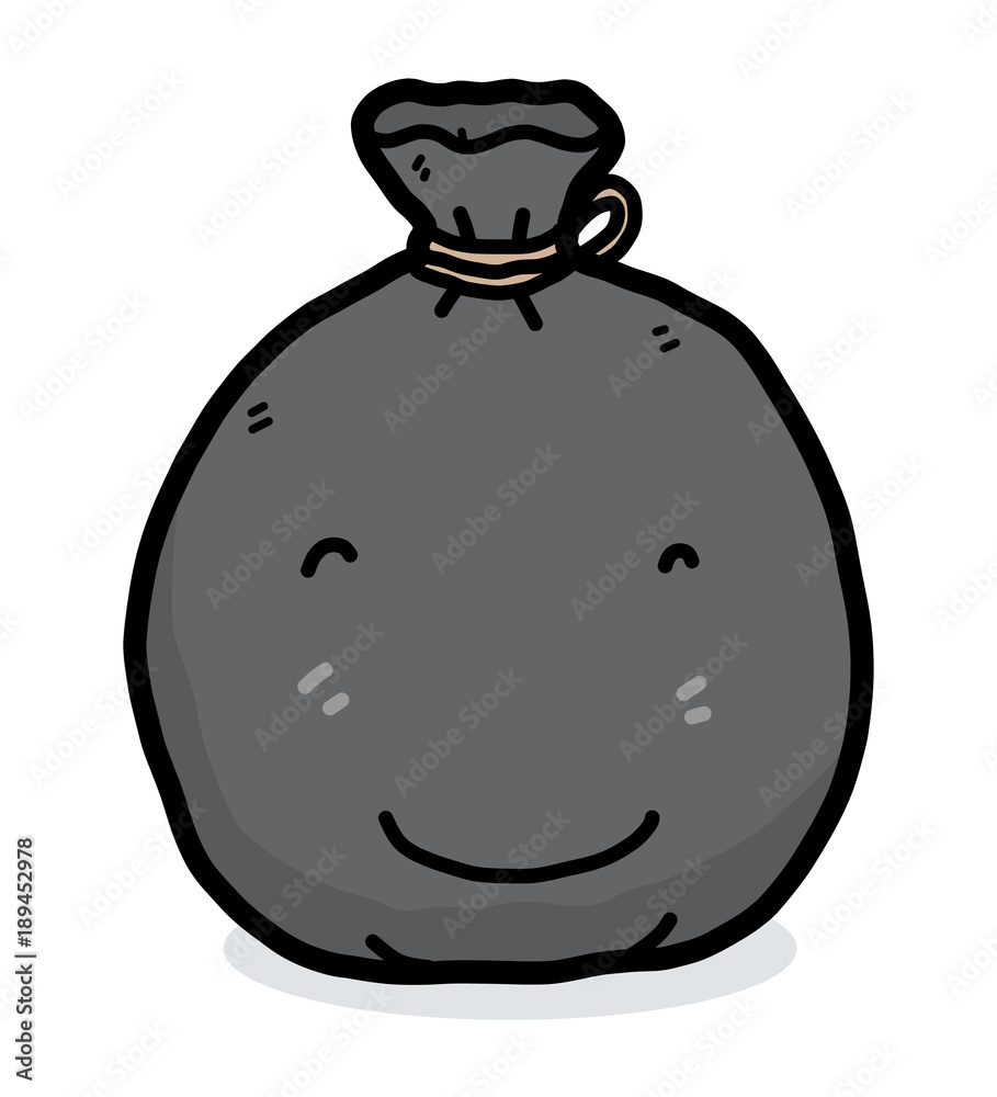 smile garbage bag / cartoon vector and illustration, hand drawn style ...