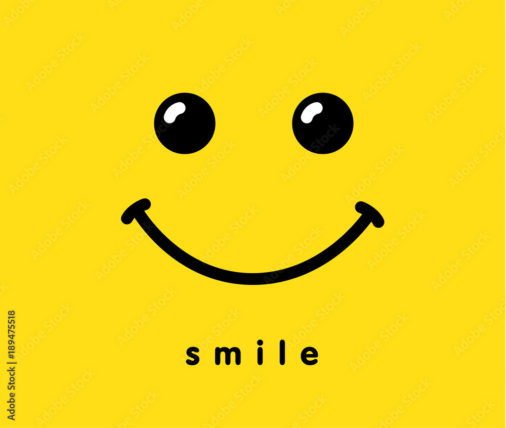 Smile icon logo template design. Smiling vector on yellow background ...