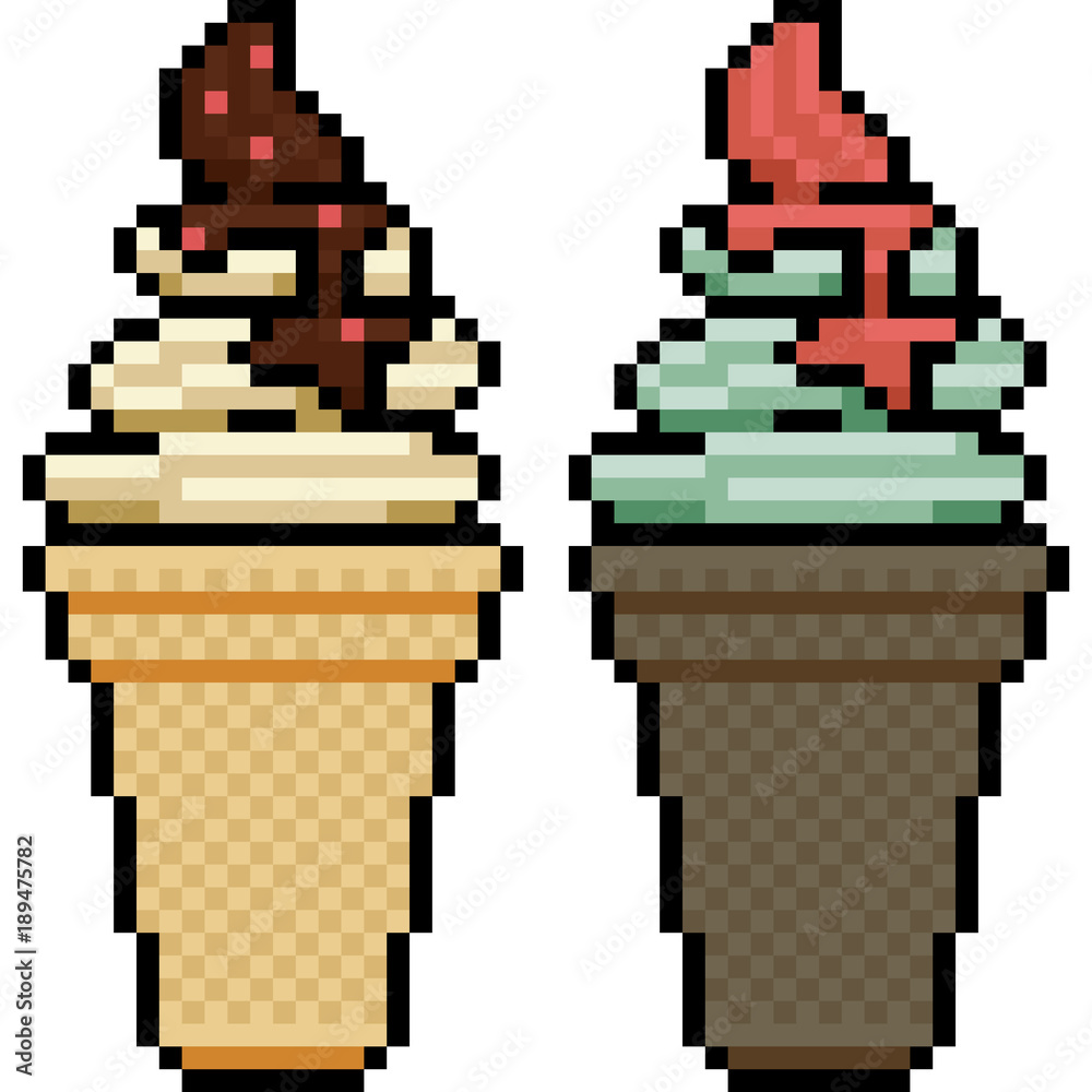 vector pixel art ice cream Stock Vector | Adobe Stock