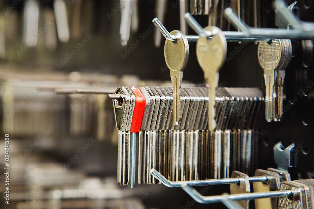 Blank keys on a special wall Stock Photo | Adobe Stock