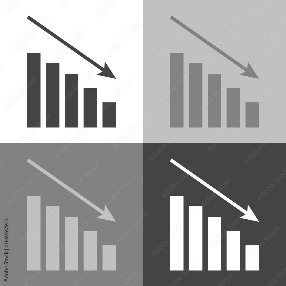 Down schedule, the decline. Infographic, chart icon, Flat vector ...