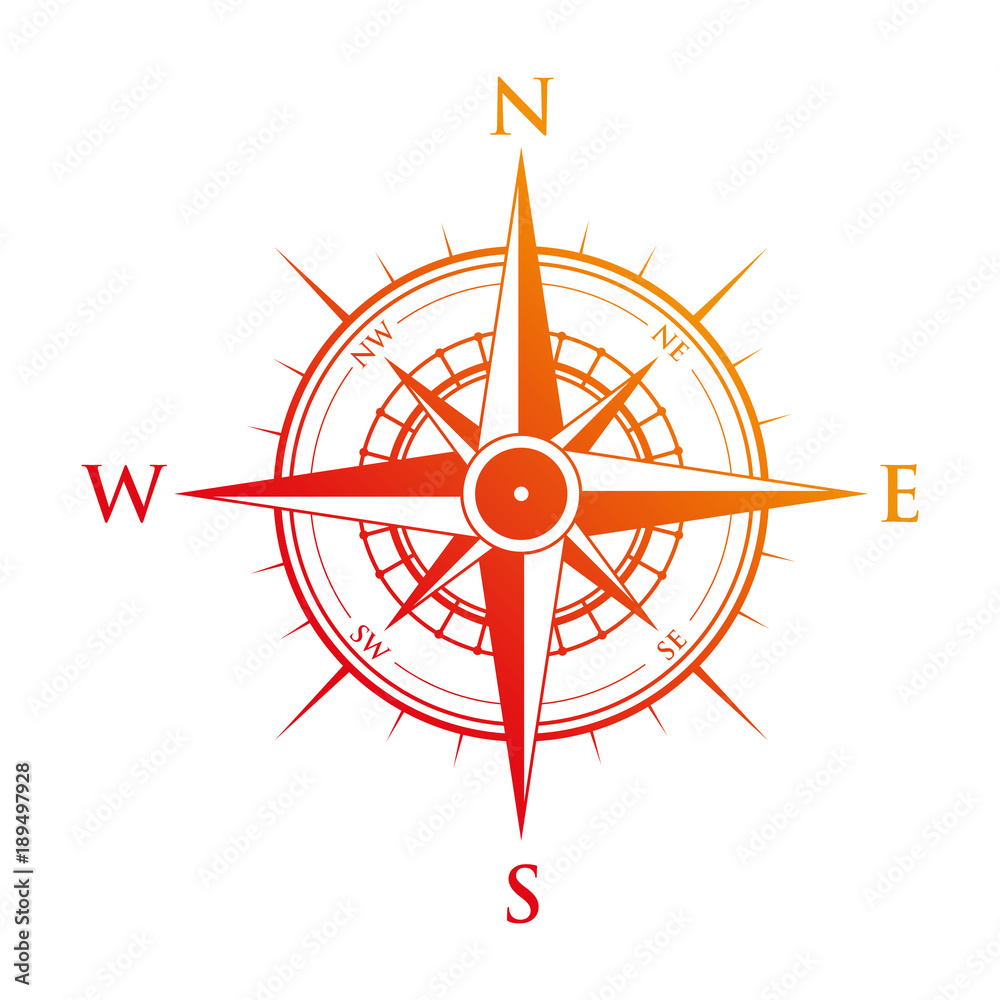 Red compass Stock Vector | Adobe Stock