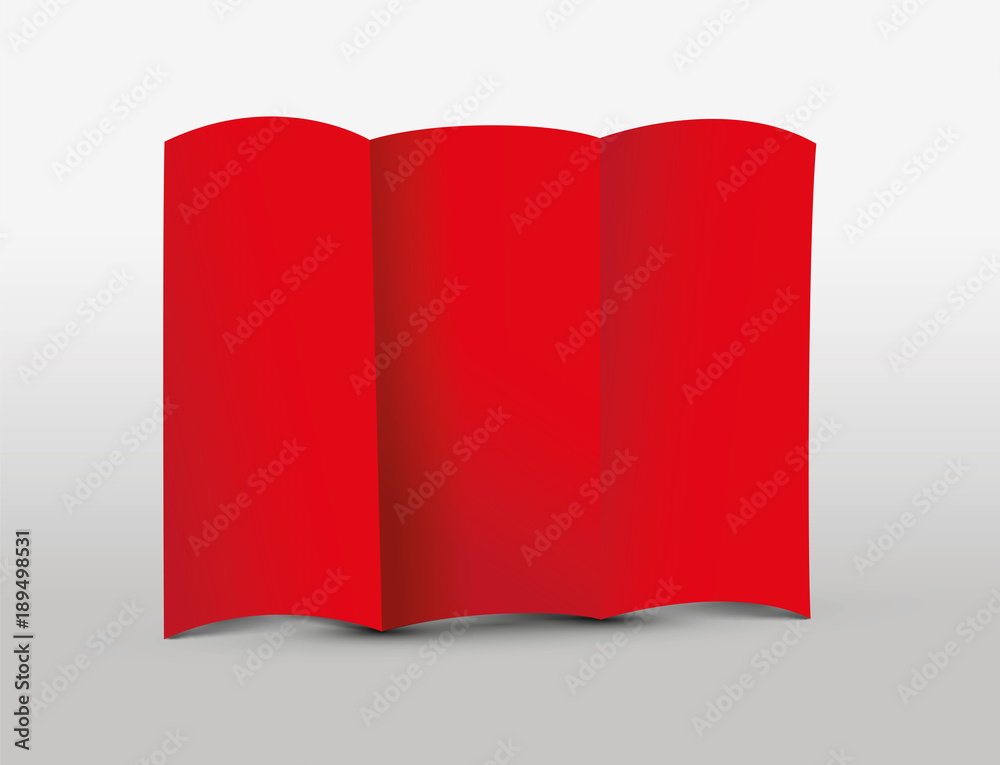 Red tri-fold leaflet Stock Vector | Adobe Stock