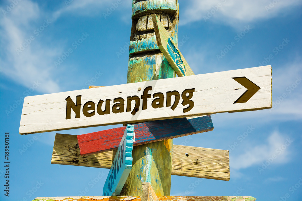 Schild 282 - Neuanfang Stock Illustration | Adobe Stock