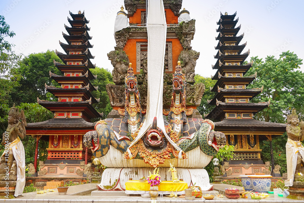 Balinese style hinduist temple Pura Hindu Dharma in Jakarta, Java ...