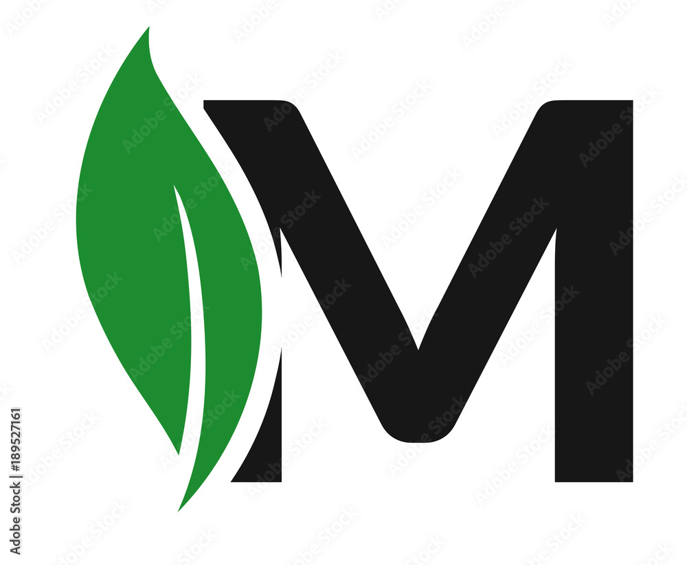 M green eco logo/icon Stock Illustration | Adobe Stock