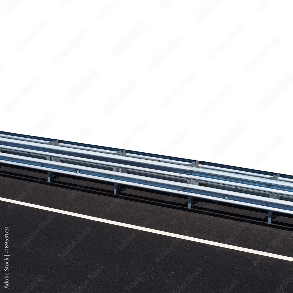 Road. Barrier, designed to prevent the exit of the vehicle from the ...