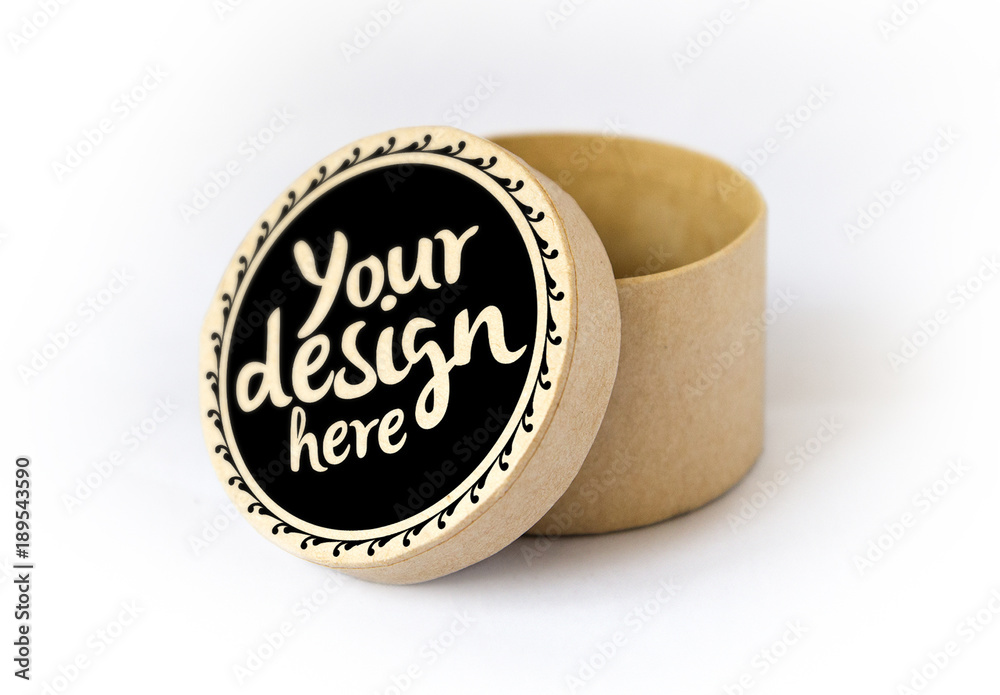 Round Cardboard Box Mockup 1 Stock Template | Adobe Stock