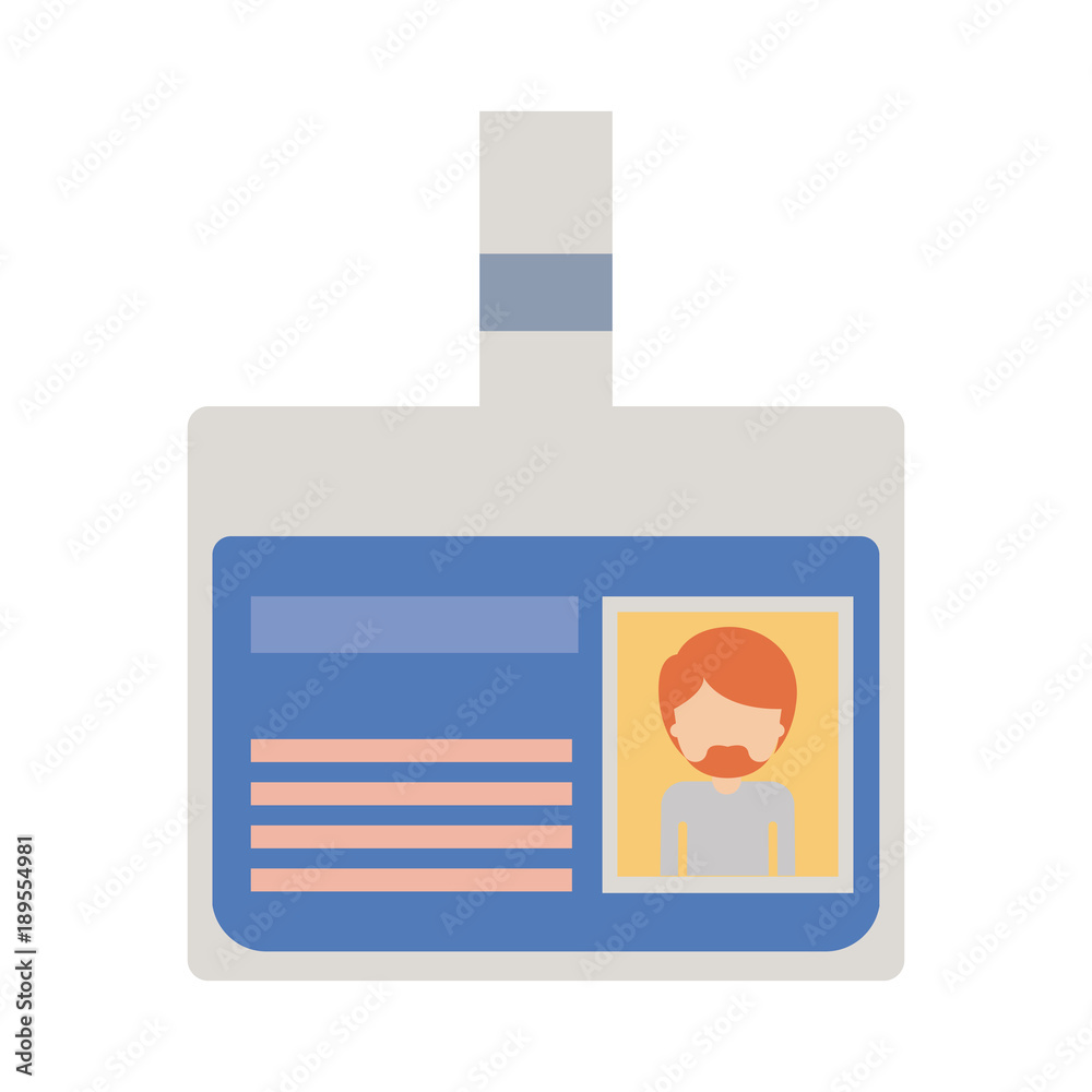 identification card with half body man picture and faceless with short ...