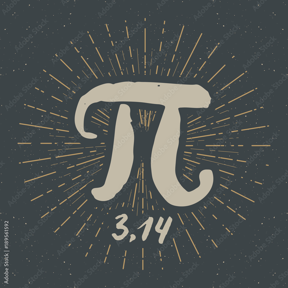 Pi symbol hand drawn icon, Grunge calligraphic mathematical sign ...