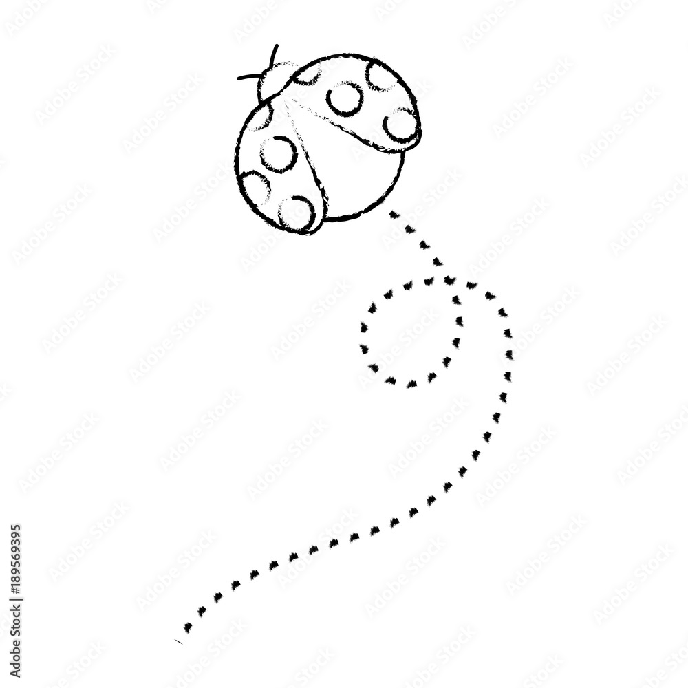 cute flying ladybug animal cartoon vector illustration sketch design ...